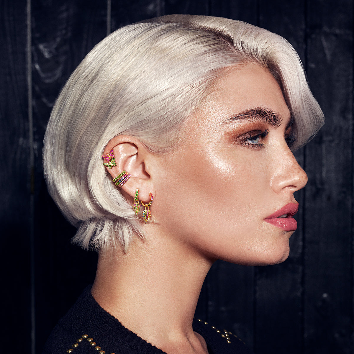 Single Orb Hoop Rainbow Sapphires Midi – Robinson Pelham