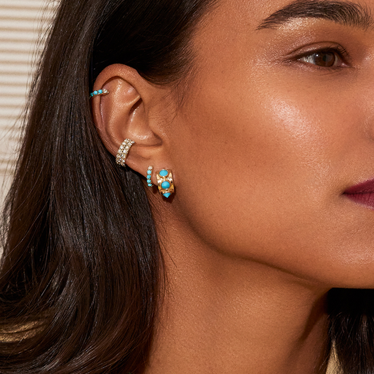 Single Orb Hoop Turquoise Medium – Robinson Pelham